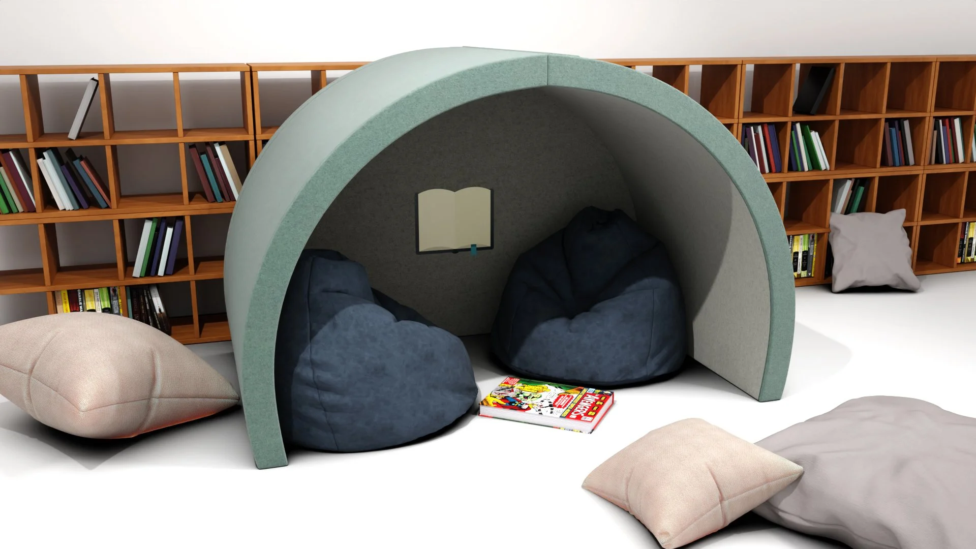 AgileSAFESPACE#5 | Curved Acoustic Reading Pod for Schools — AgileAcoustics