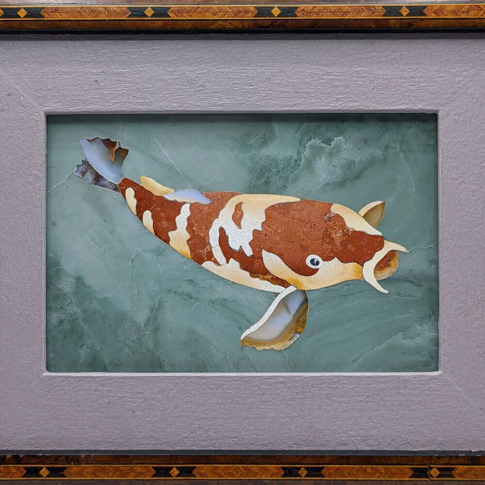 Pietra Dura inlay portrait of a white horse — Pitti Mosaici