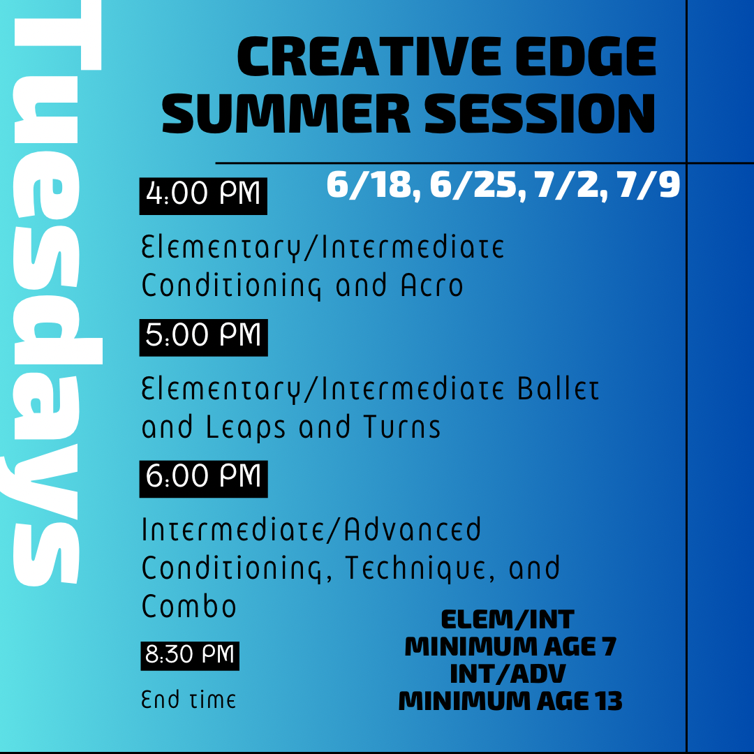 Class Schedule — Creative Edge Dance Studio
