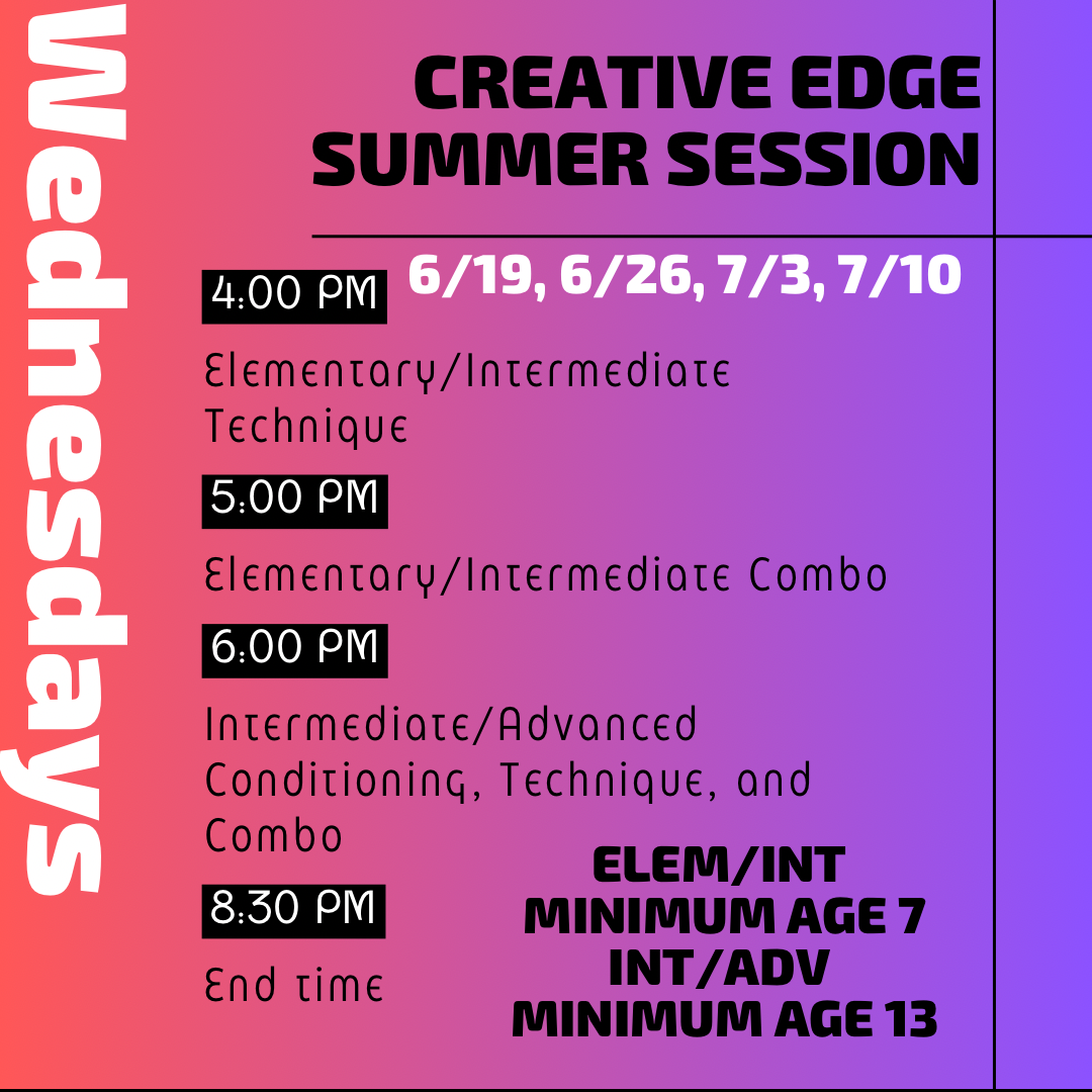 Class Schedule — Creative Edge Dance Studio