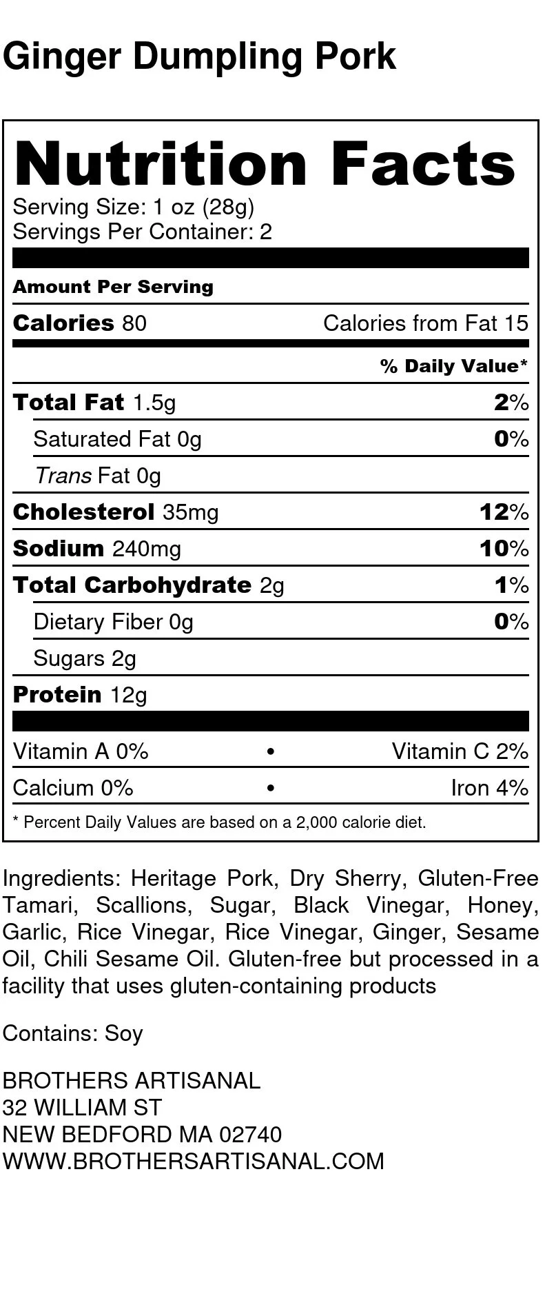Ginger Dumpling - Heritage Pork — Brothers Artisanal