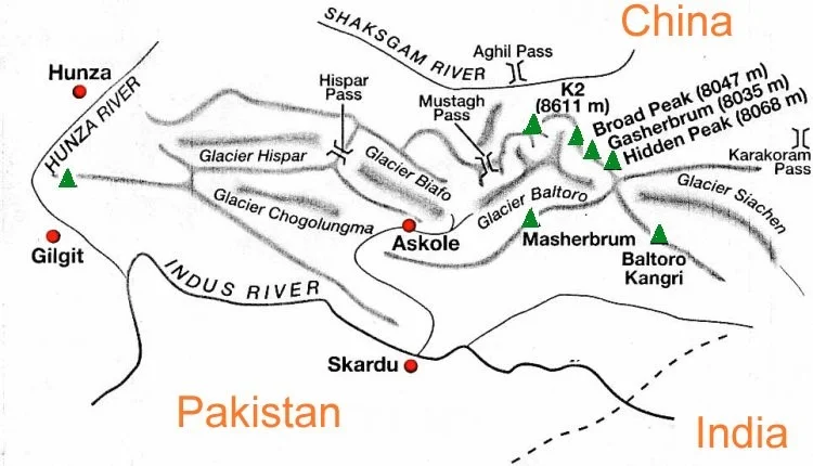 Karakoram Range Map