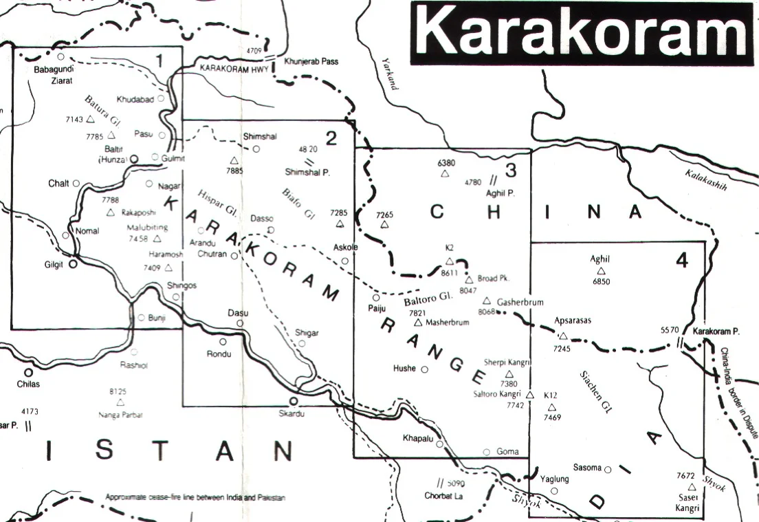 Karakoram Range Map