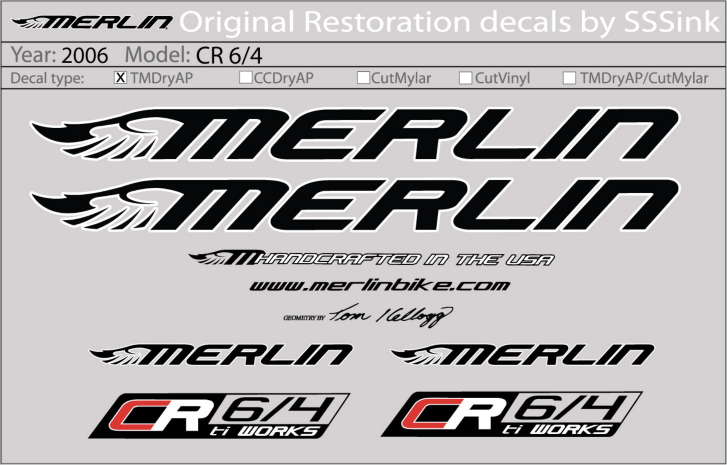 Merlin Original Decals — Merlin Bikes