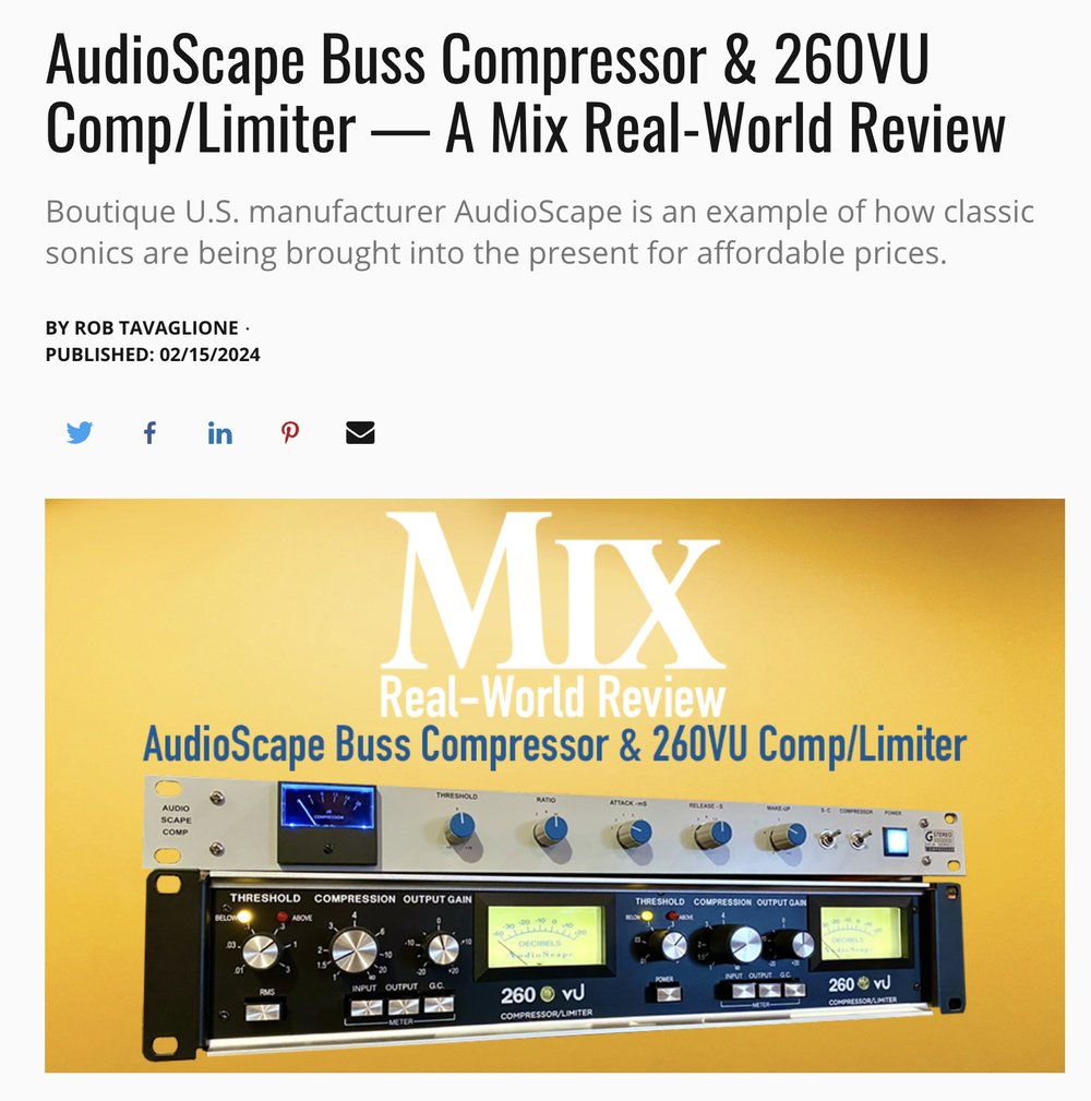 News — Vintage Pro Audio Equipment | AudioScape Engineering Co.