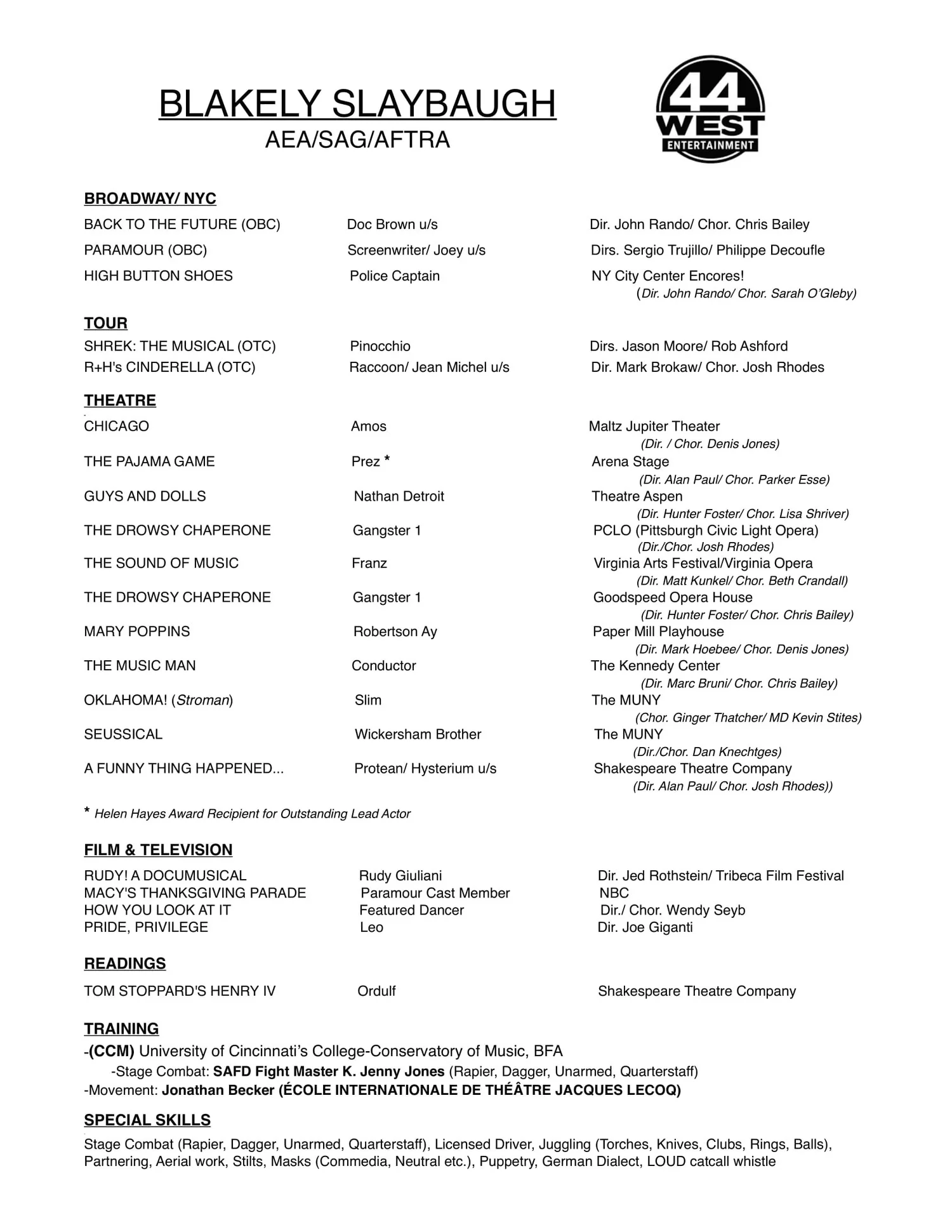Resume — Blakely Slaybaugh