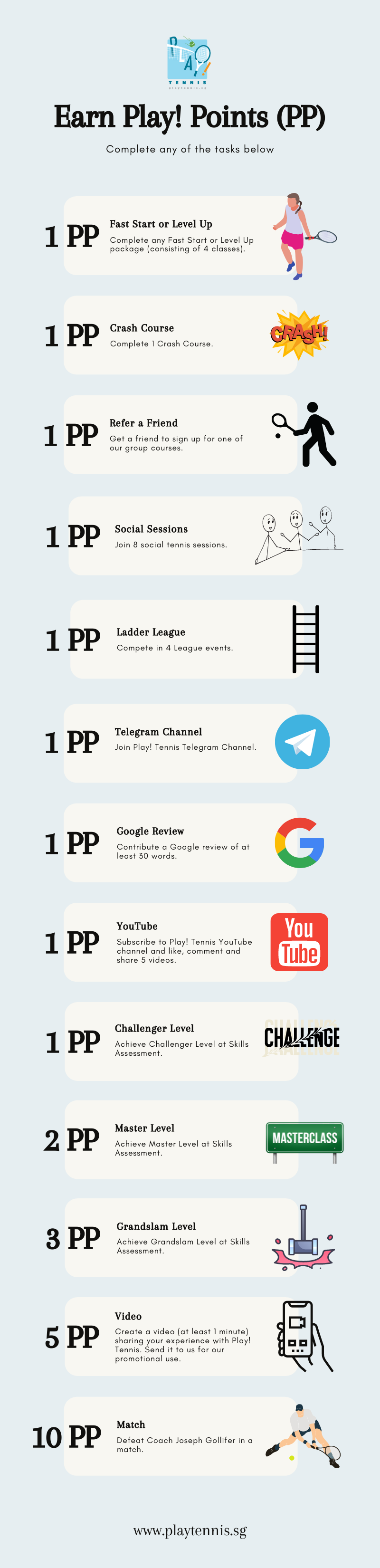 Play! Points | Tennis Lessons Singapore