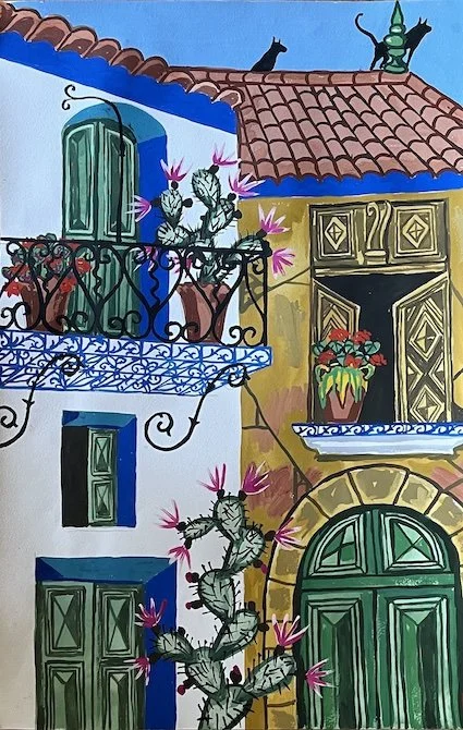 GREG IRVINE Santorini View — Aegean Designs Gallery Portsea | sales of ...