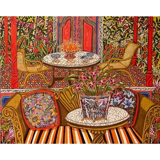 GREG IRVINE Balinese Courtyard 122cm x 155cm — Aegean Designs Gallery ...