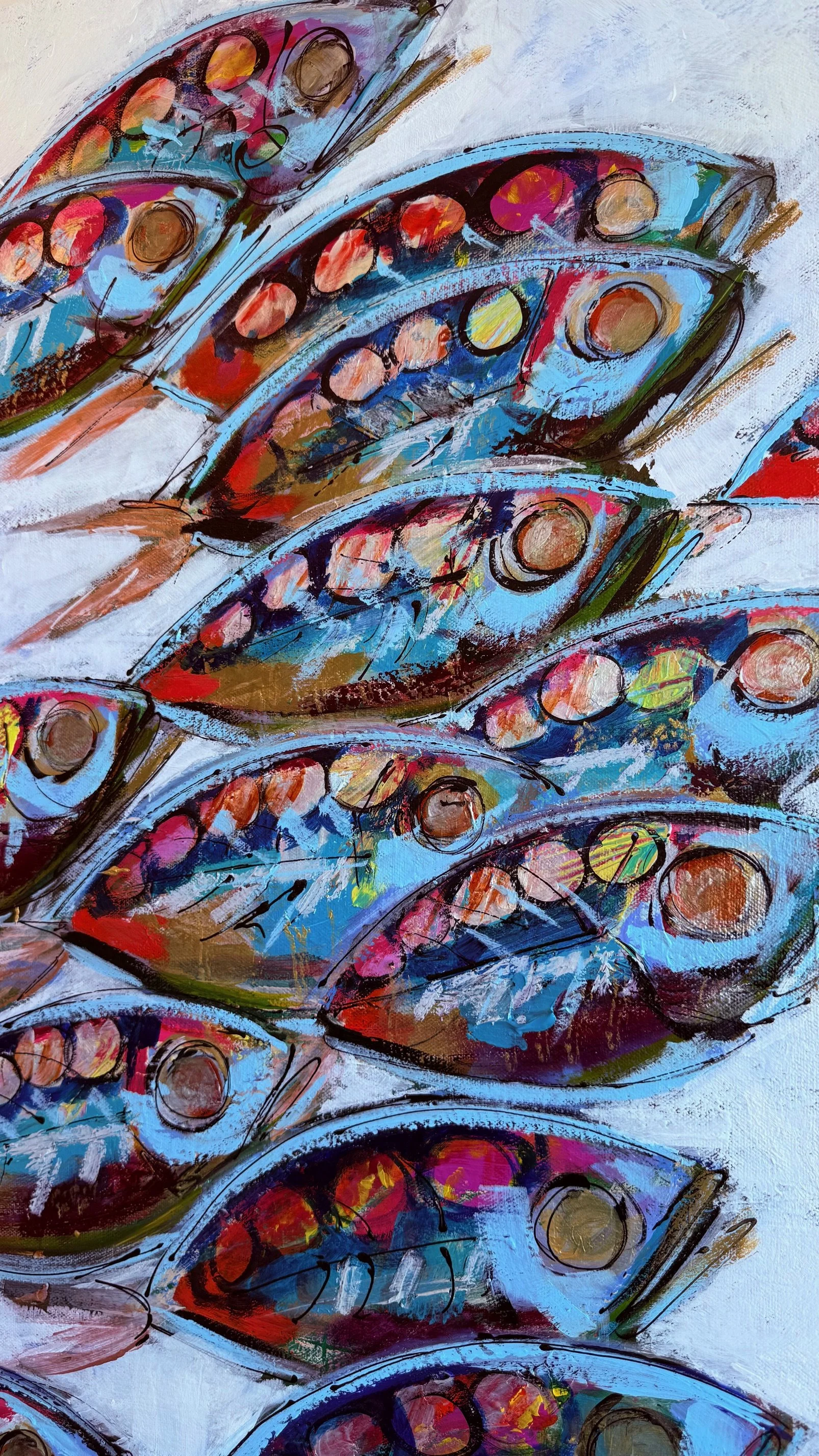 Artist Allison Ermogenis' painting Fish in Motion at Aegean Designs ...