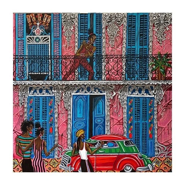 GREG IRVINE Pink Facade Havana 183cm x 183cm — Aegean Designs Gallery ...