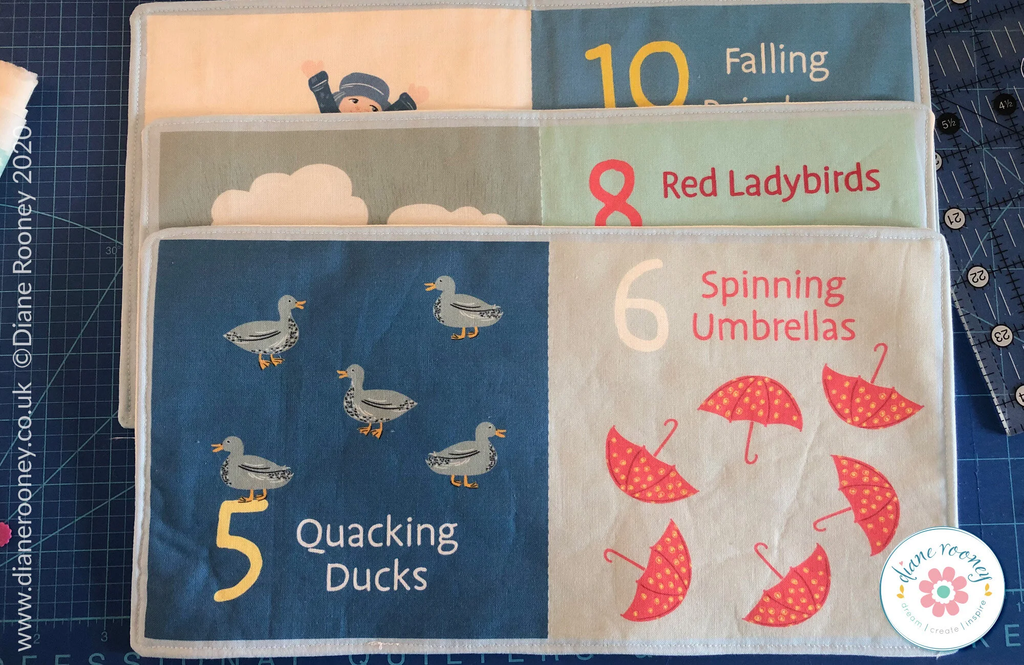 Puddles and Boots Counting Cloth Book Panel Tutorial — Diane Rooney ...