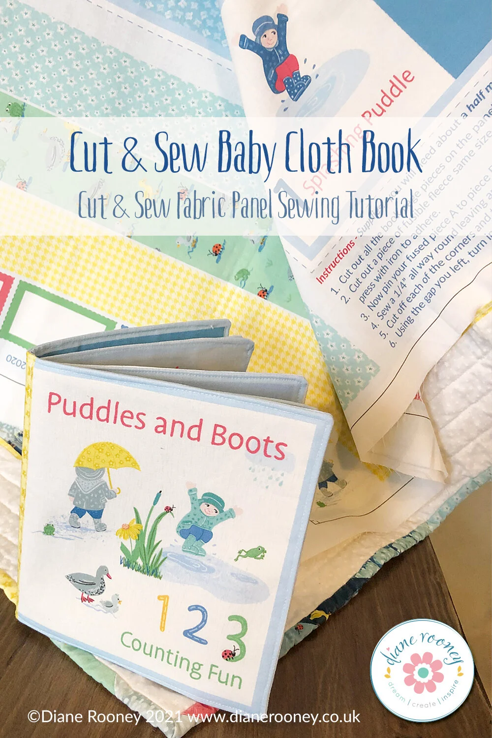 Cut + Sew Cloth Book Panel Tutorial — Diane Rooney Fabric & Wallpaper ...