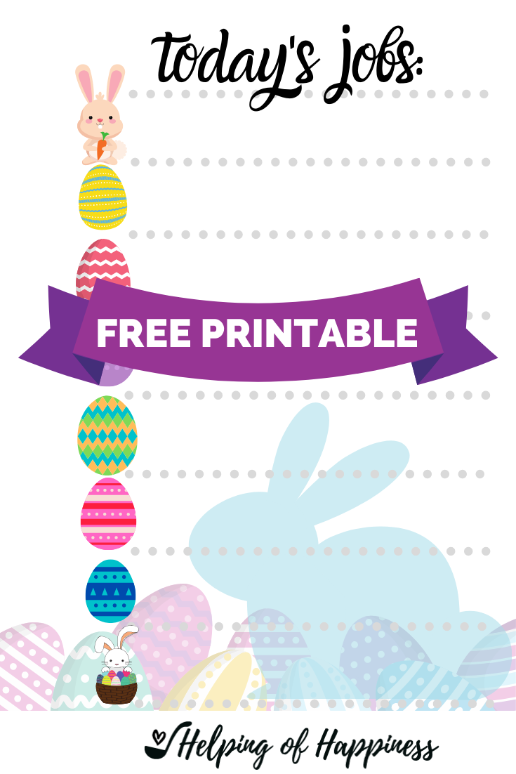 Easter Egg Chore Charts & Assignment List - Free Printable!! — Helping ...