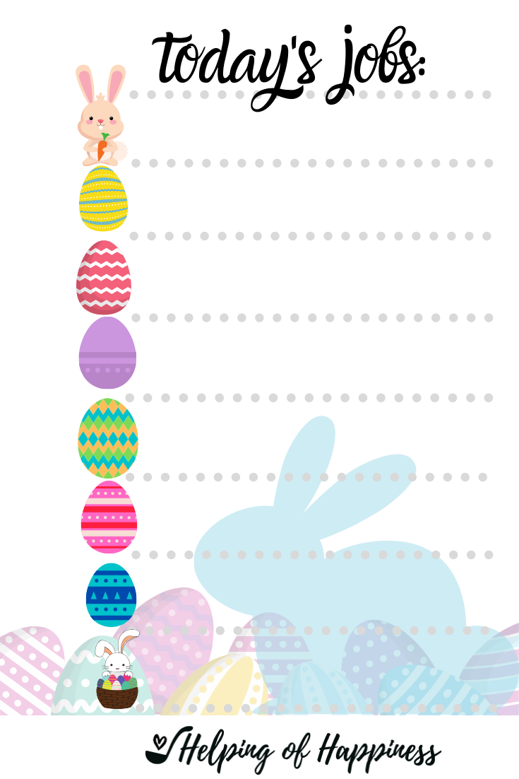 Easter Egg Chore Charts & Assignment List - Free Printable!! — Helping ...
