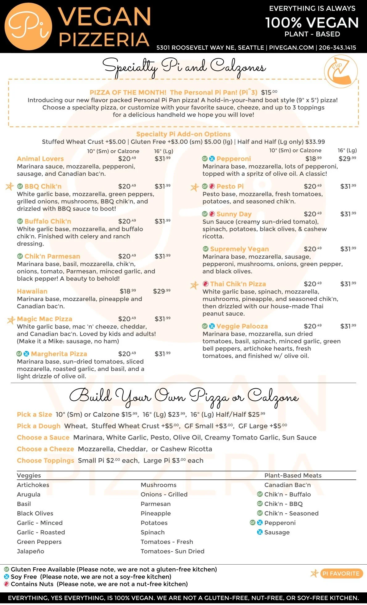 Menu — Vegan Pizza Pi