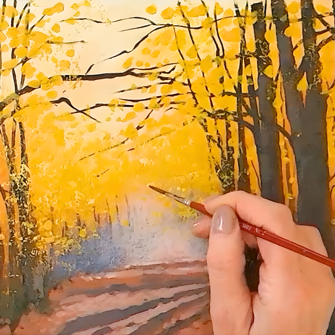 Painting Autumn Trees & Riders in Acrylics | 7 Step Online Course