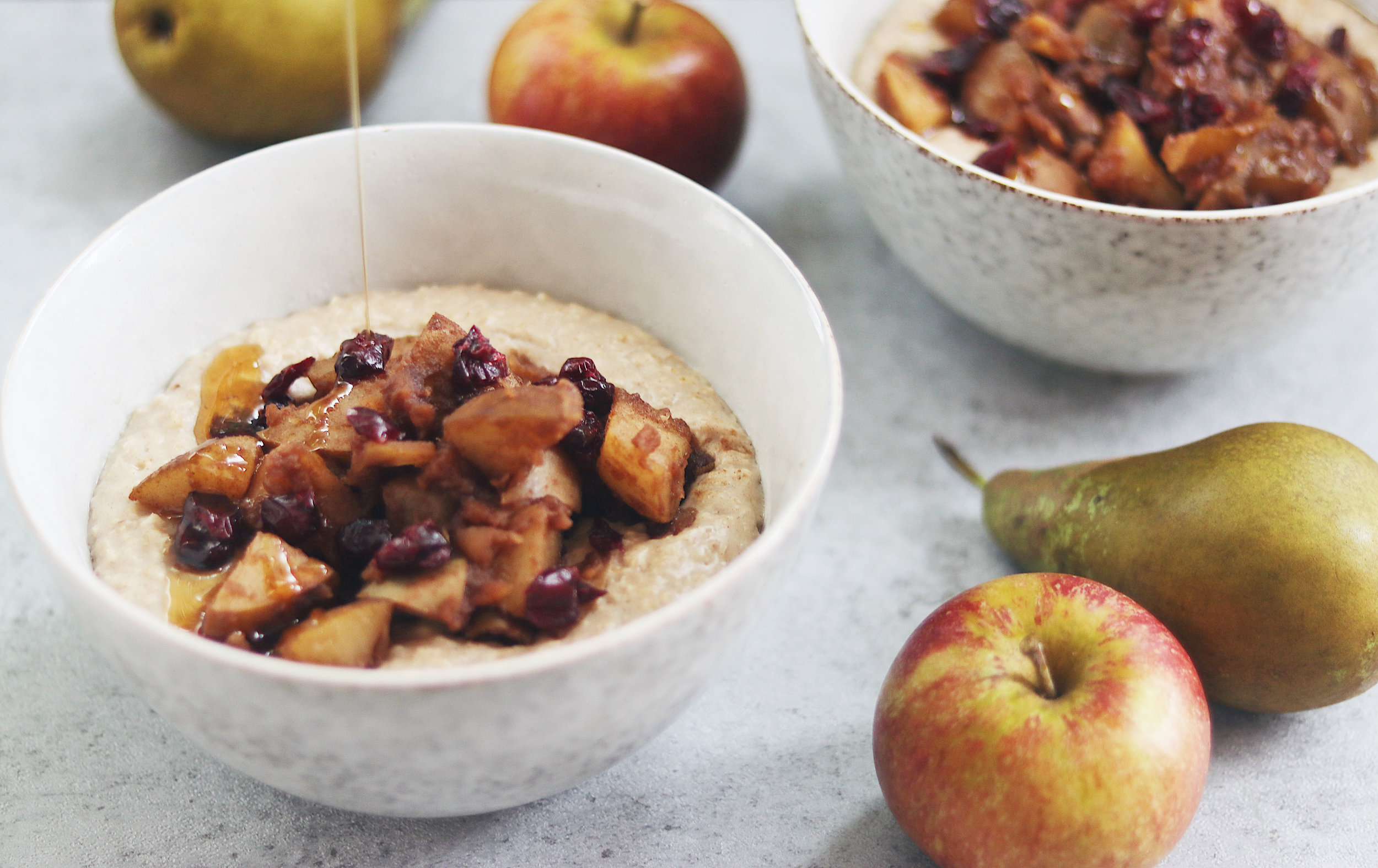 Autumn Apple & Pear Porridge - Madeleine Olivia - Vegan Recipes