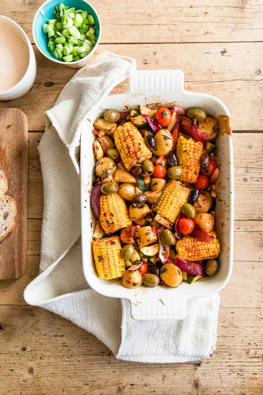 Chilli Corn Traybake - Madeleine Olivia