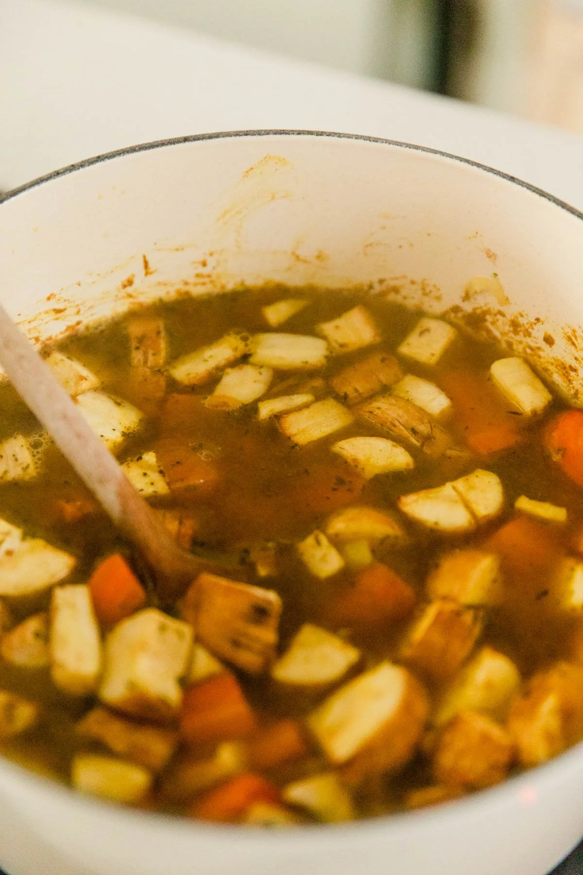 Spiced Roasted Carrot And Parsnip Soup Madeleine Olivia Vegan Recipe