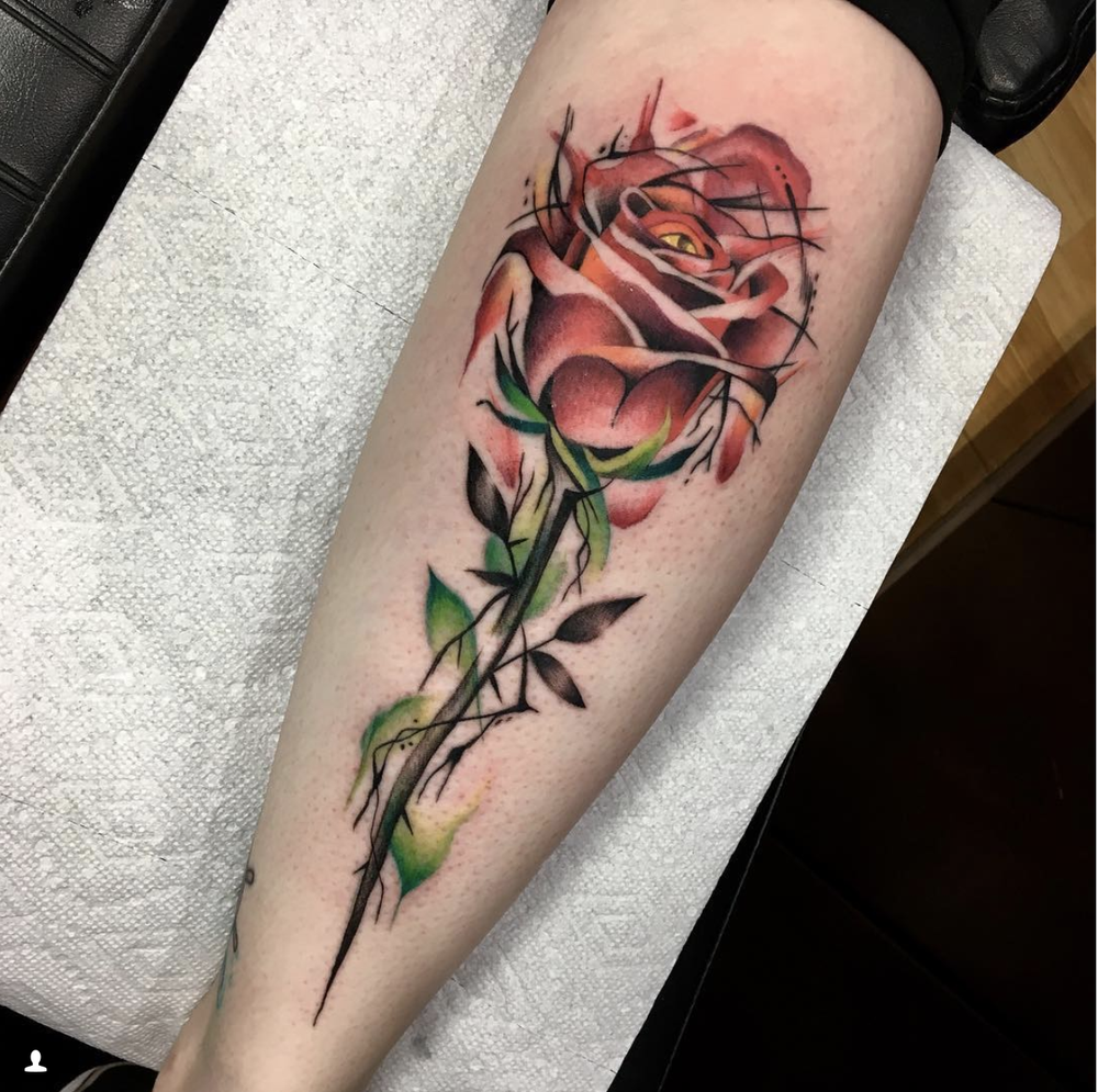 Rose Watercolor Tattoo