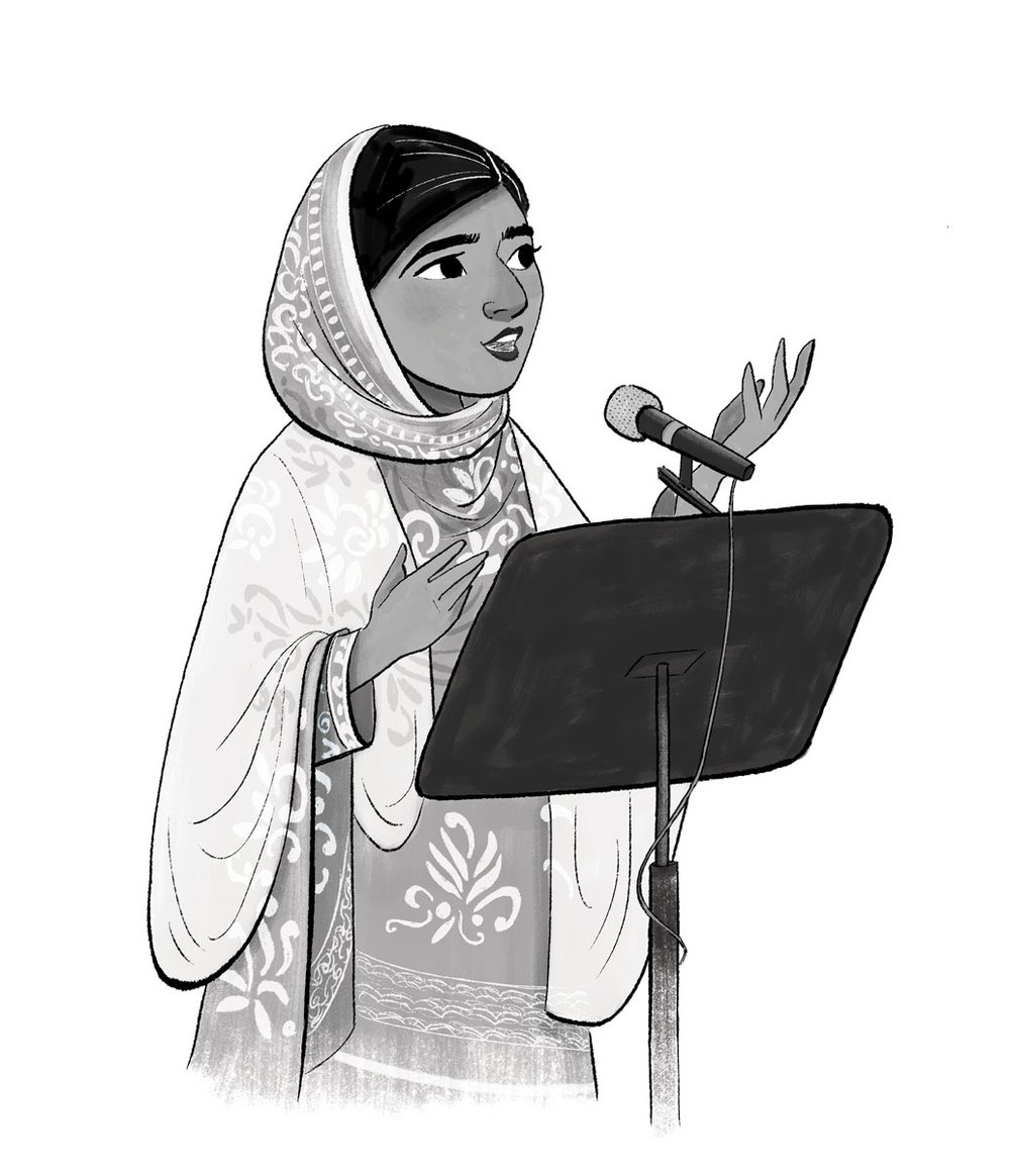 Top 163+ Malala yousafzai cartoon drawing - Tariquerahman.net