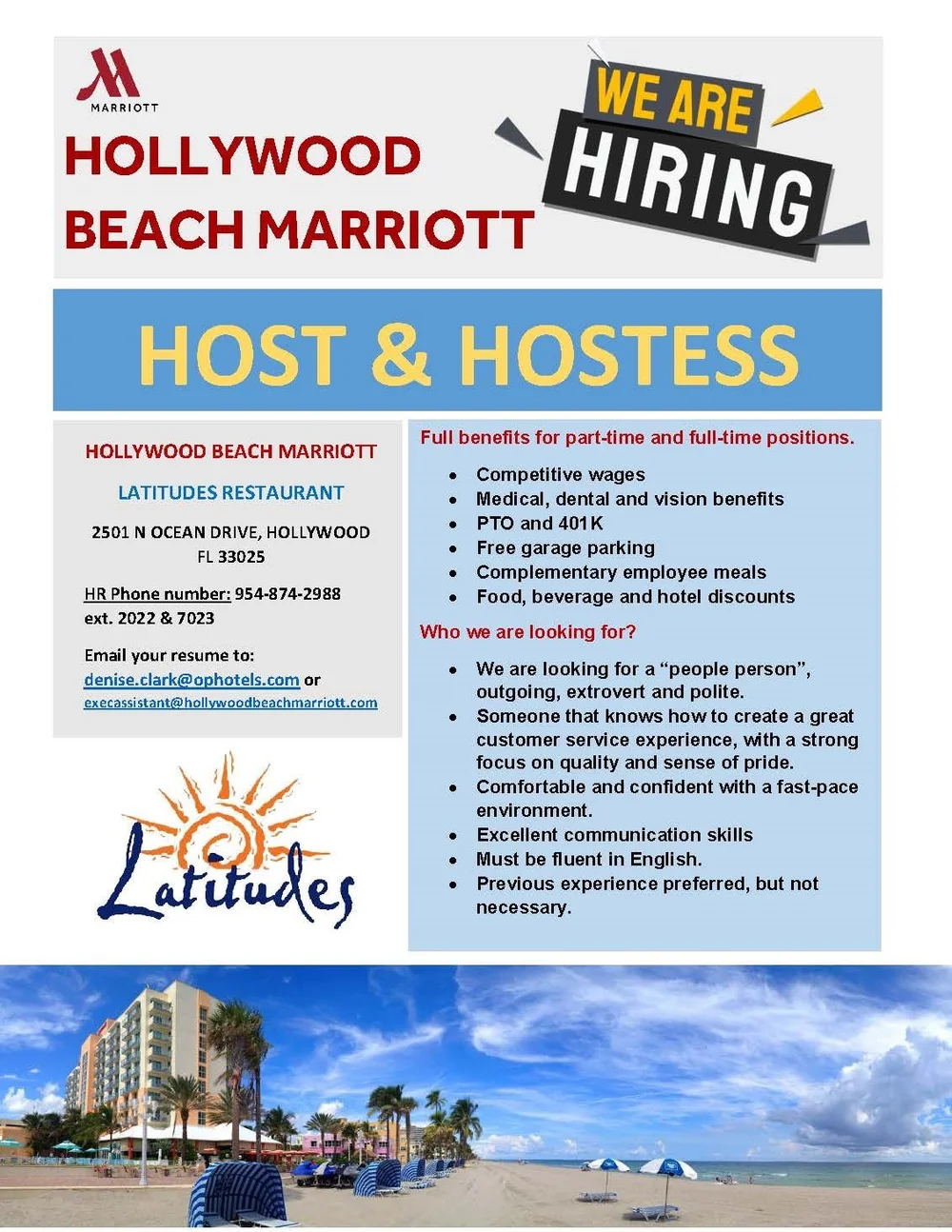 Fort Lauderdale Restaurant And Hotel Job Careers — Latitudes Hollywood ...
