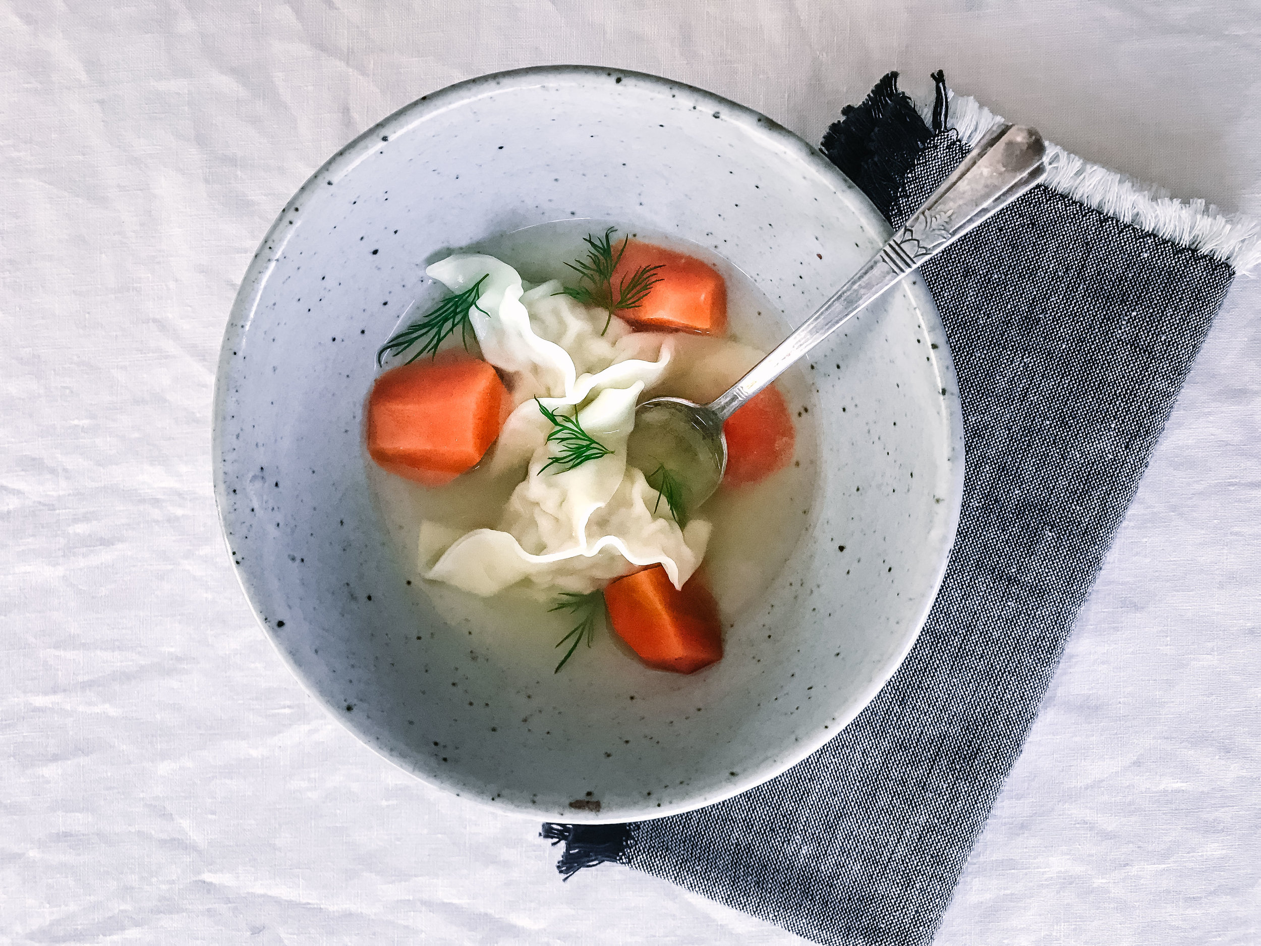 Quick Gyoza Kreplach (Dumpling Soup) for Sukkot — Nourish Co.