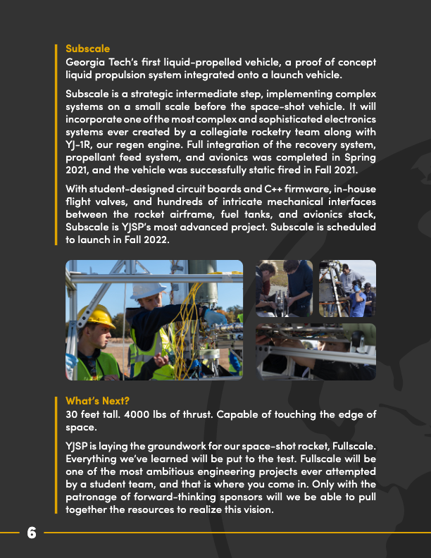 Sponsor Us — Yellow Jacket Space Program