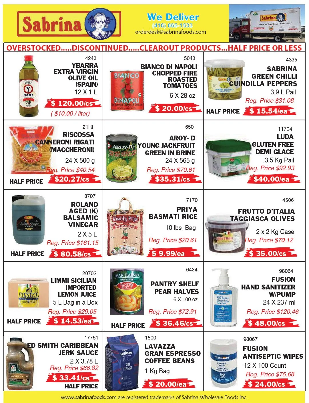 Monthly Specials — Sabrina Wholesale Foods - Toronto Supplier of food ...