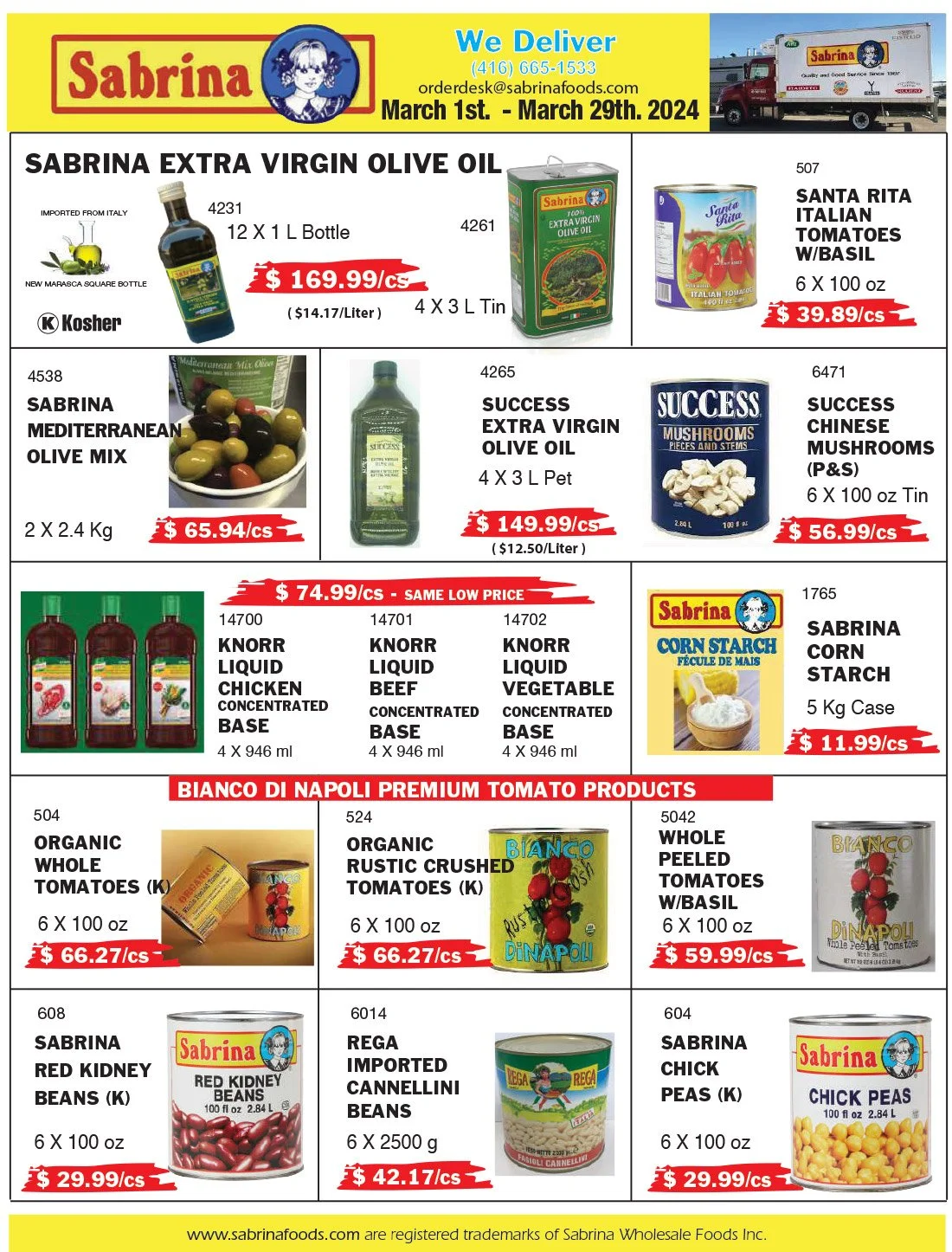 Monthly Specials — Sabrina Wholesale Foods - Toronto Supplier of food ...
