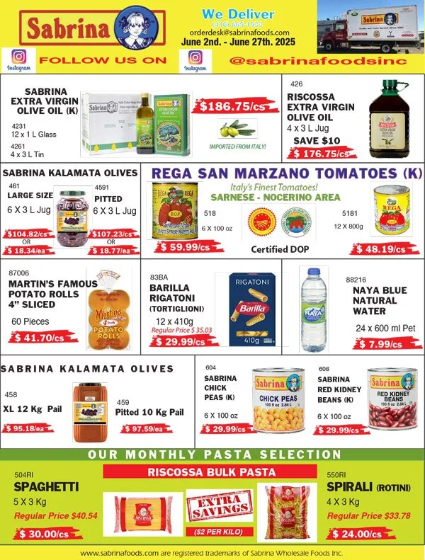 Monthly Specials — Sabrina Wholesale Foods - Toronto Supplier of food ...