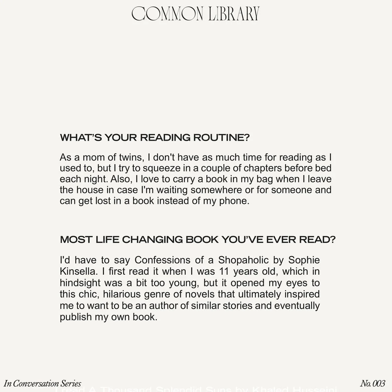 In Conversation with New York Bookstagram Common Library
