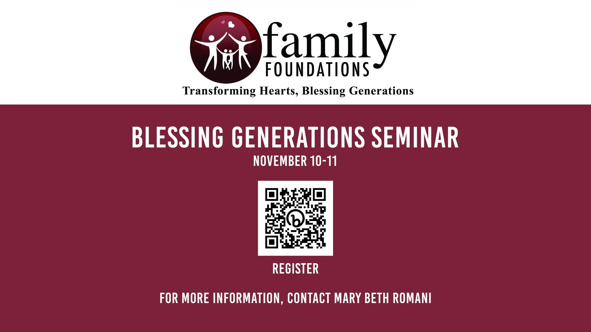 Blessing Generations Seminar — Whole Word Fellowship