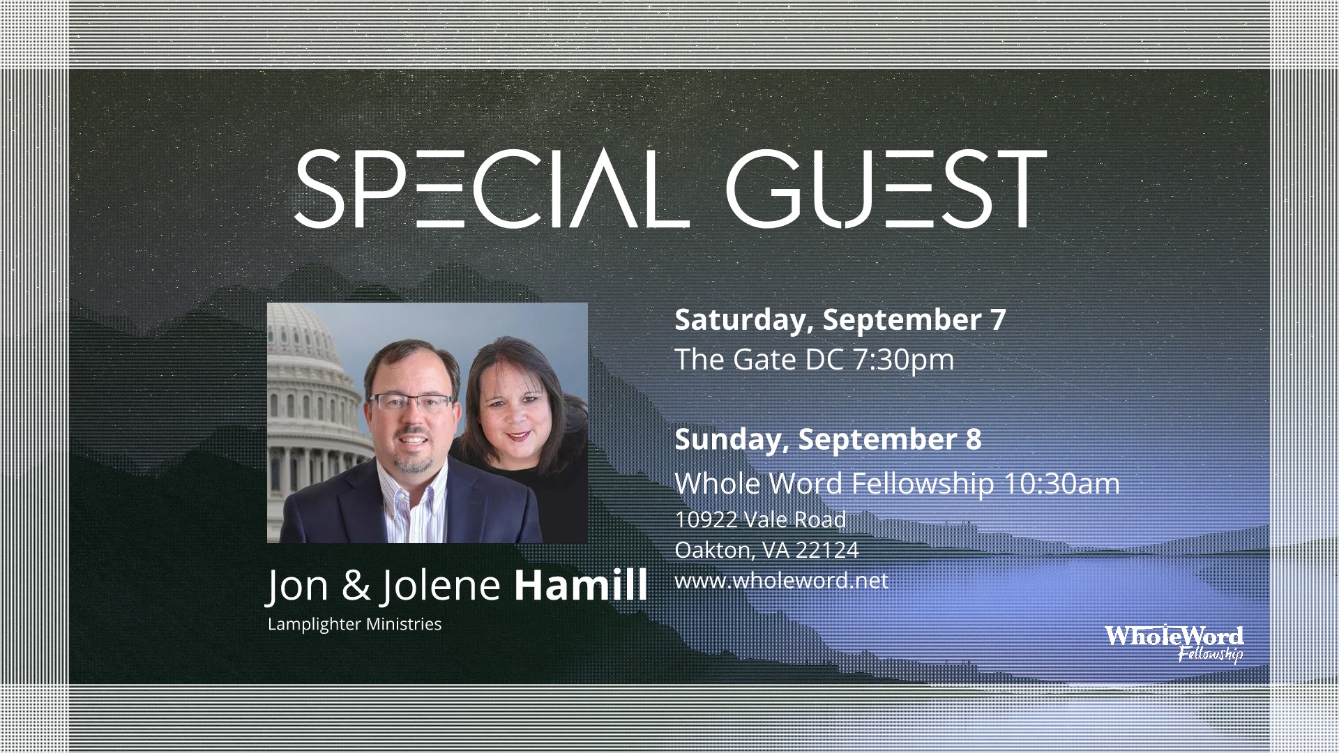 Special Guest: Jon & Jolene Hamill — Whole Word Fellowship