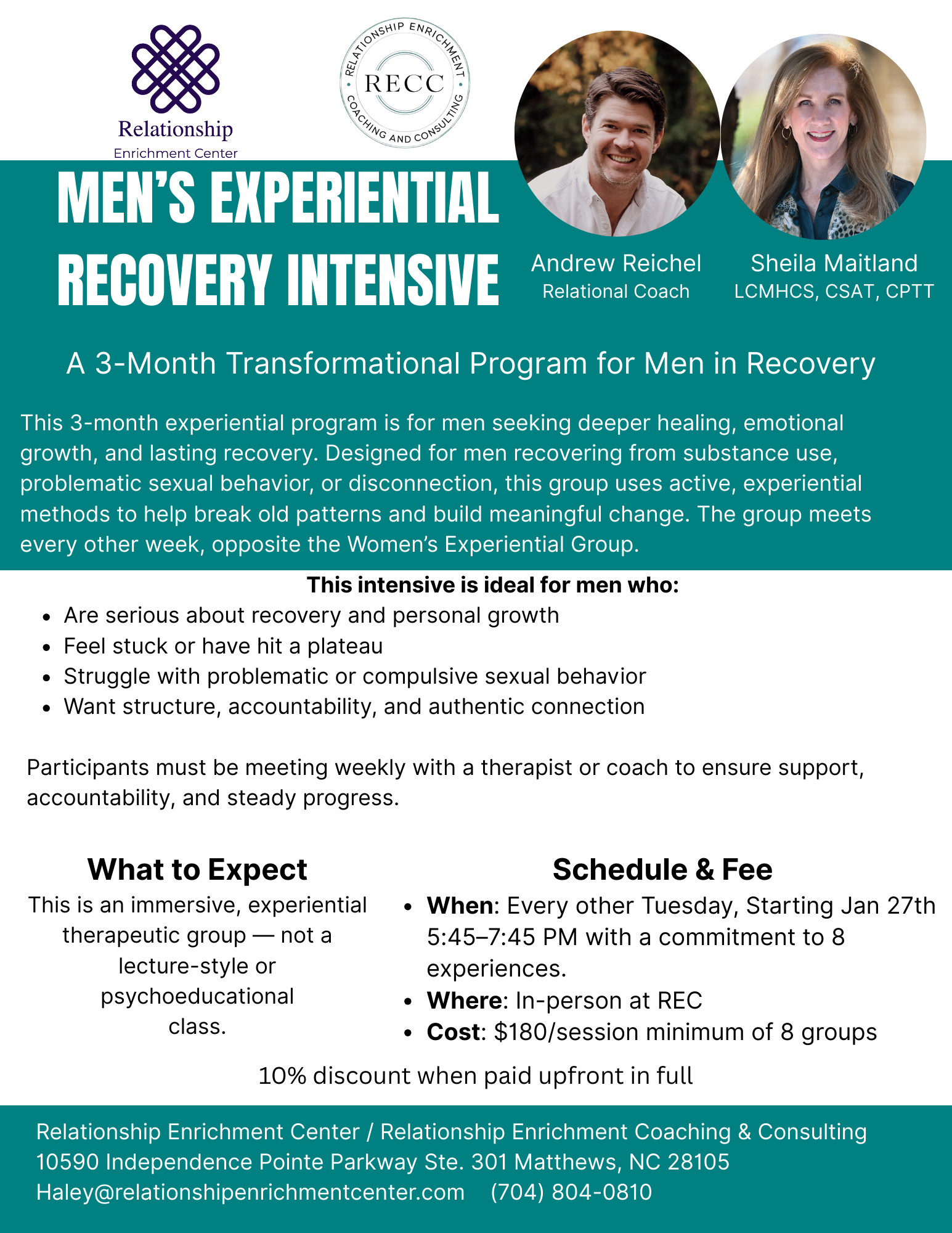 Men's Experiential Recovery Intensive | Relationship Enrichment Center ...