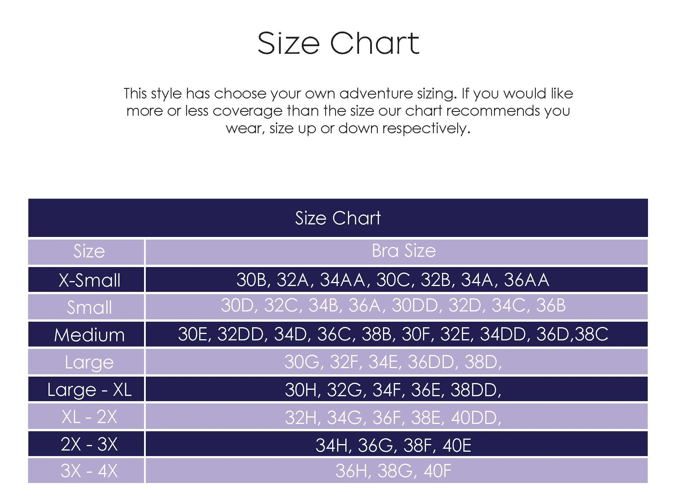 34dd Size Chart