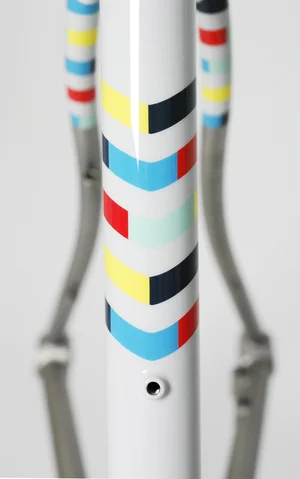 Bike Mosaic Stripes on Stripes — VéloColour Custom Paint and Cycling Bags