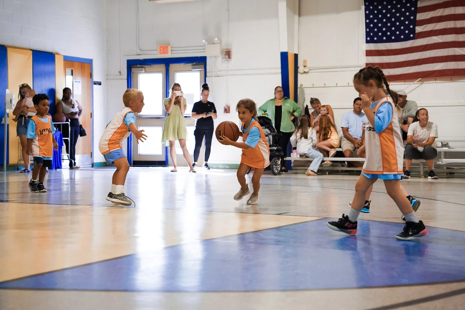 Little Kids Playing Basketball