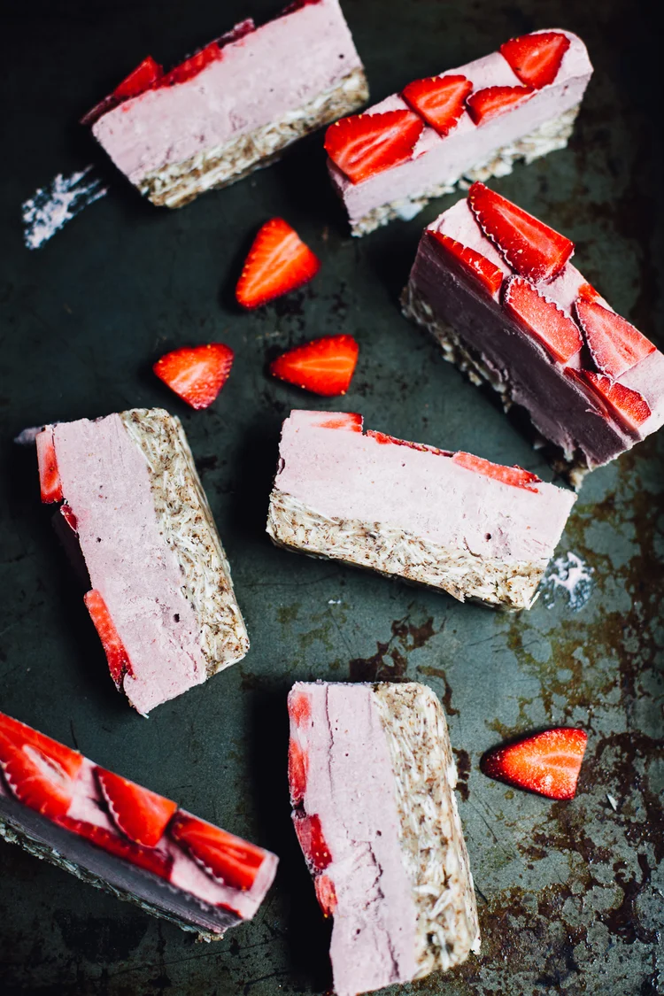 Raw Vegan Strawberry Banana Ice Cream Cake — Will Frolic for Food