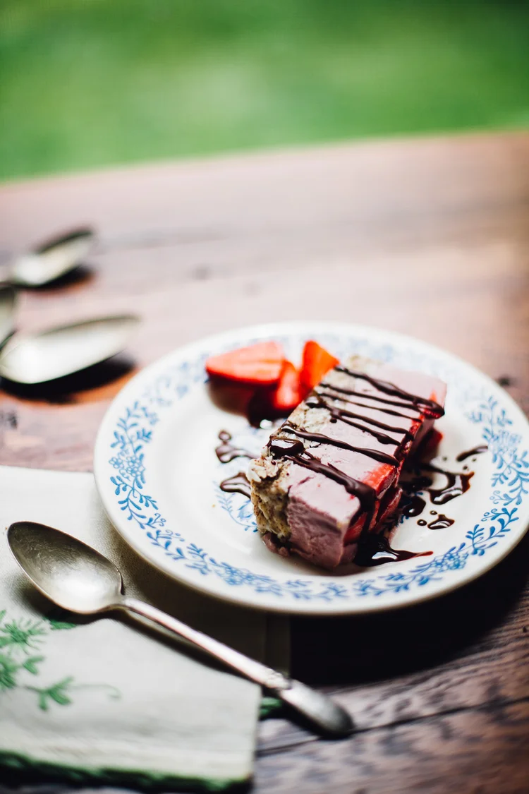 Raw Vegan Strawberry Banana Ice Cream Cake — Will Frolic for Food