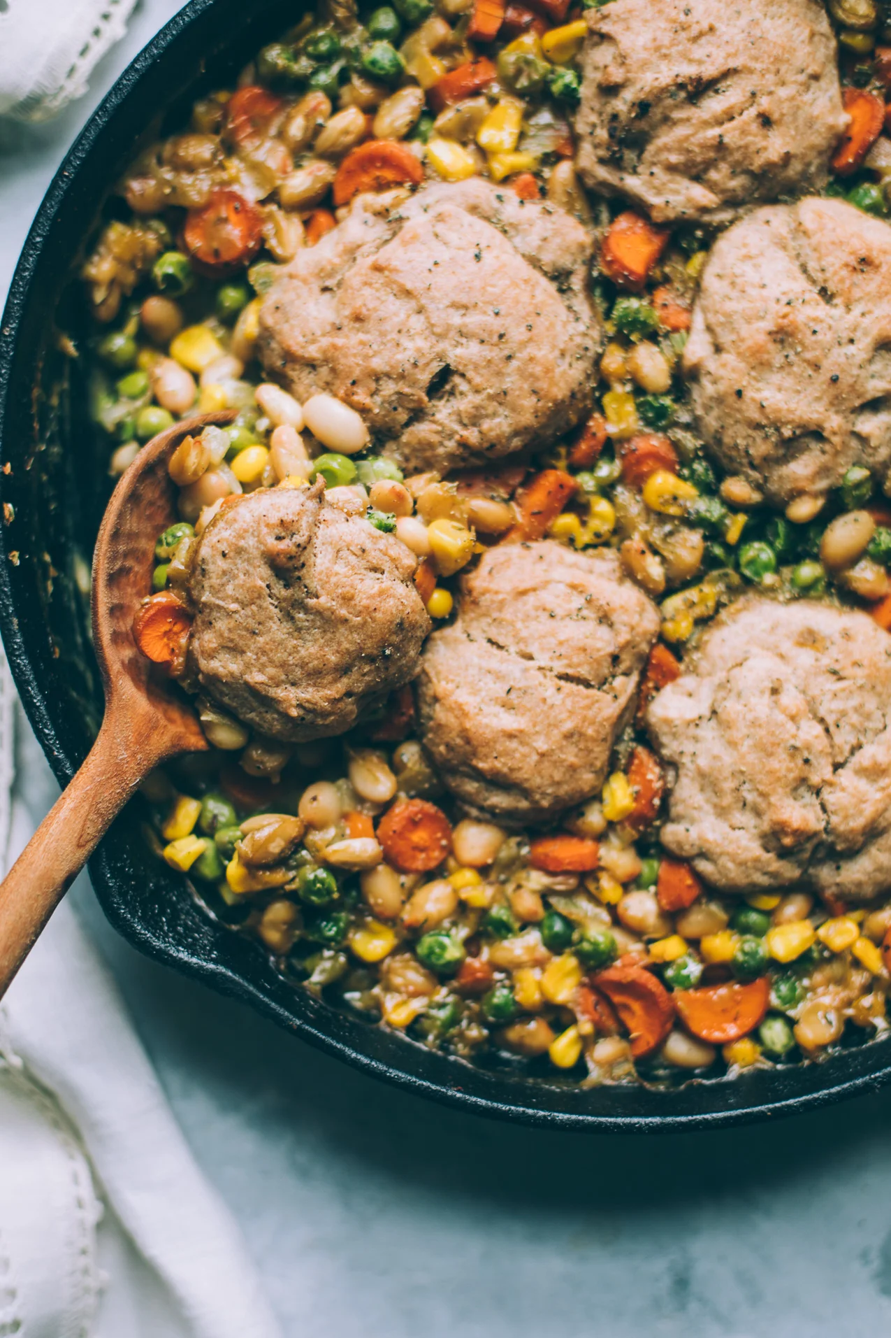 Cozy White Bean Vegetable Cobbler with Spelt Biscuits (Vegan) — Will ...