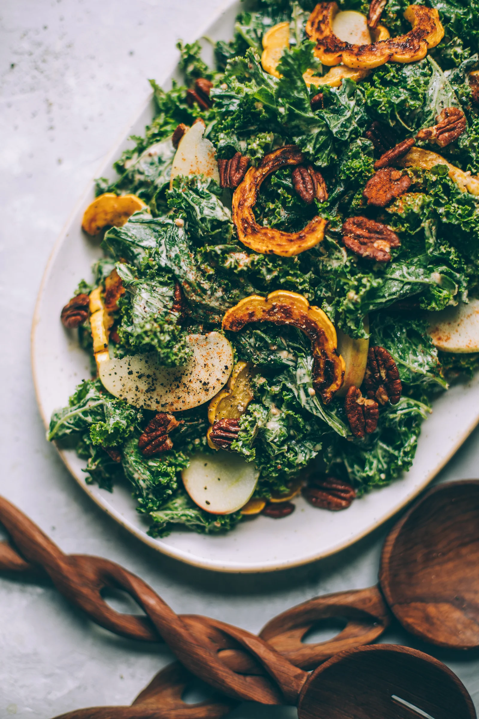 Harvest Moon Kale Caesar Salad with Creamy Maple Mustard Dressing ...