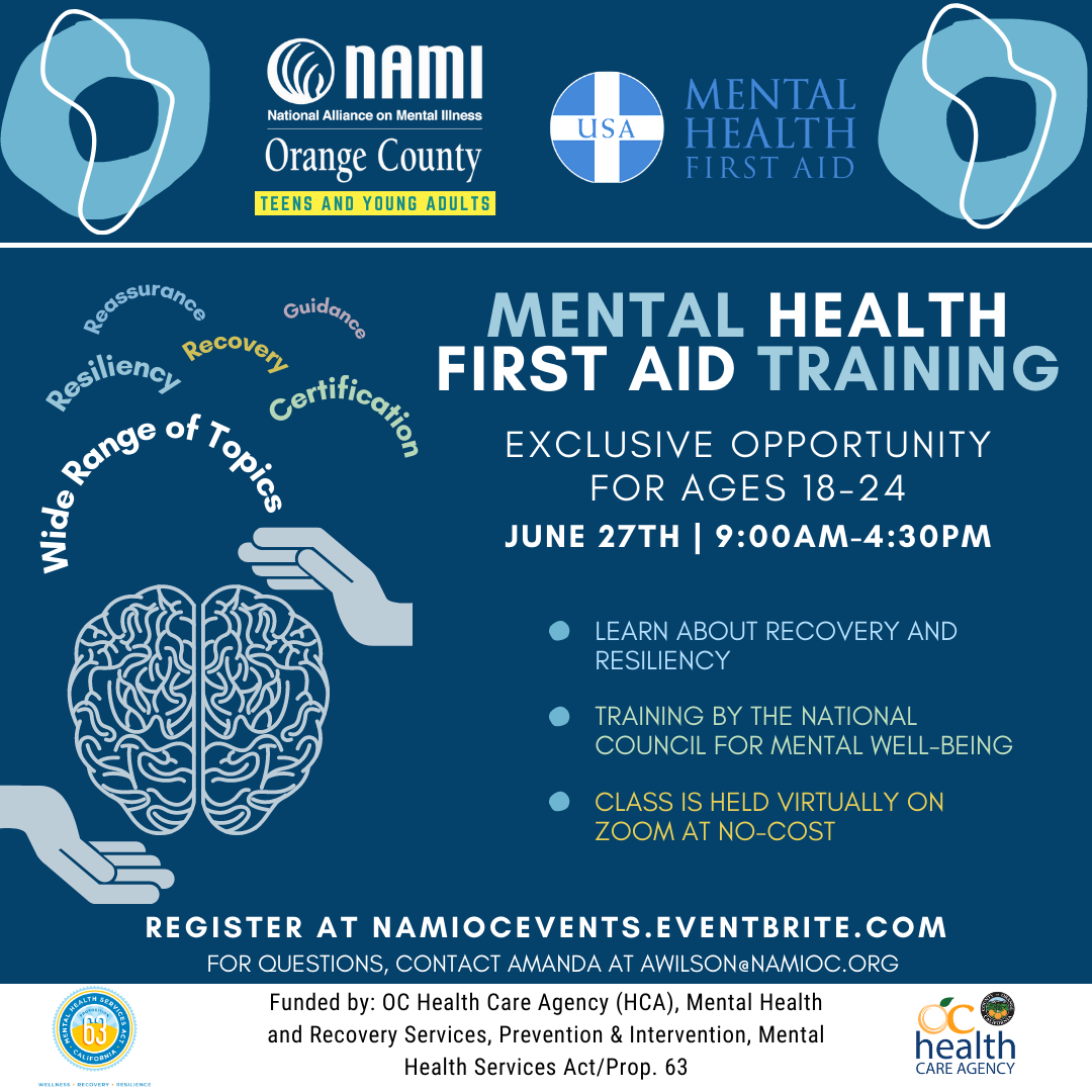 Mental Health First Aid Training for Young Adults (18-24) via ZOOM — NAMI Orange County