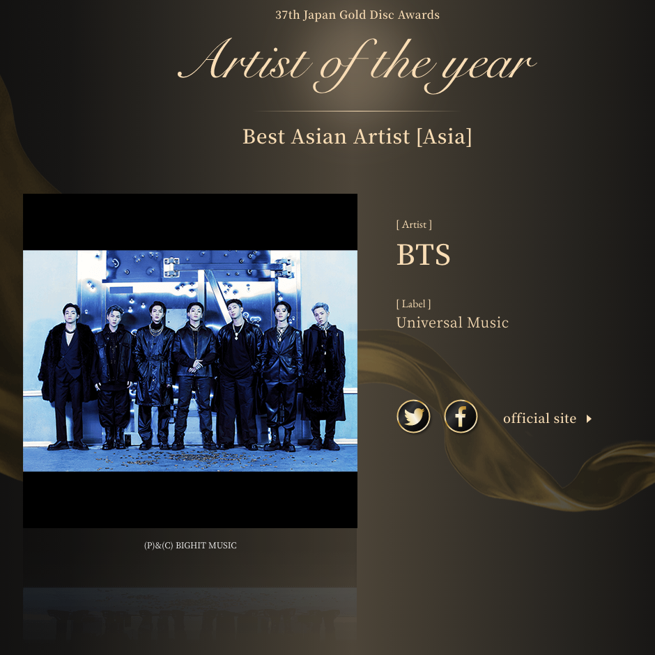 BTS Wins Artist Of The Year At The 37th Japan Gold Disc Awards For ...