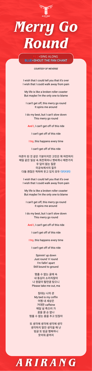 Official "Merry Go Round" Fanchant — US BTS ARMY