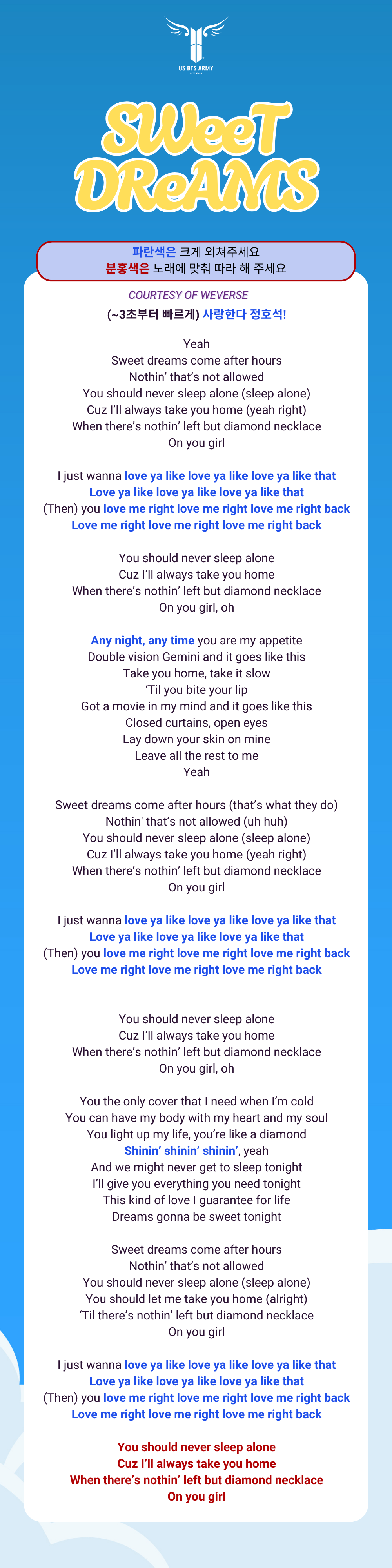Official 'Sweet Dreams (feat. Miguel)' Fanchant — US BTS ARMY