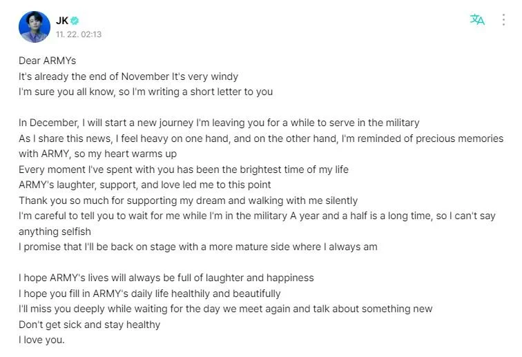 BTS Military Service — US BTS ARMY