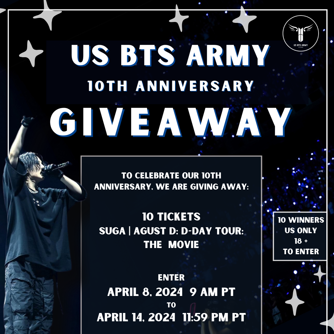 [GIVEAWAYS] US BTS ARMY 10th Anniversary Giveaway — US BTS ARMY