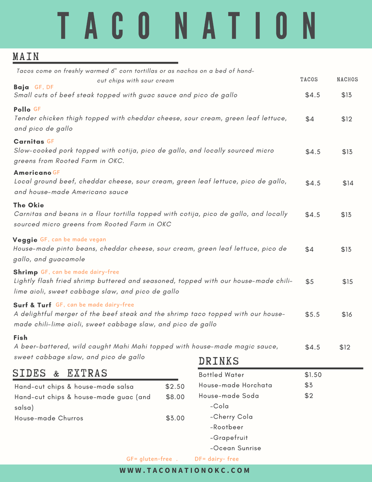 menu — Taco Nation